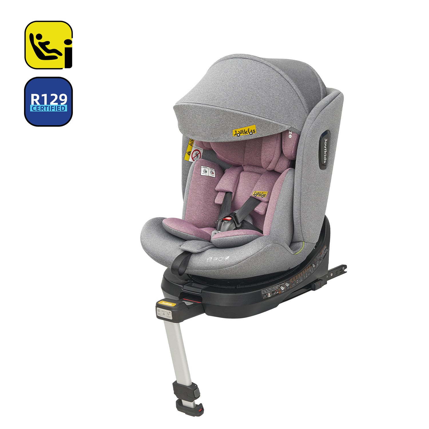 Jovikids Ranger 360° Swivel i-Size Car Seat 40-150cm Pink